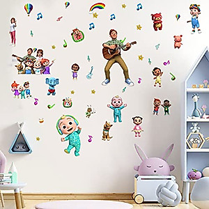 Cartoon Wall Decals Waterproof Peel and Stick Wall Decoration Stickers for Boys Girls Bedroom Bathroom Living Room Kitchen Nursery Playroom Decor