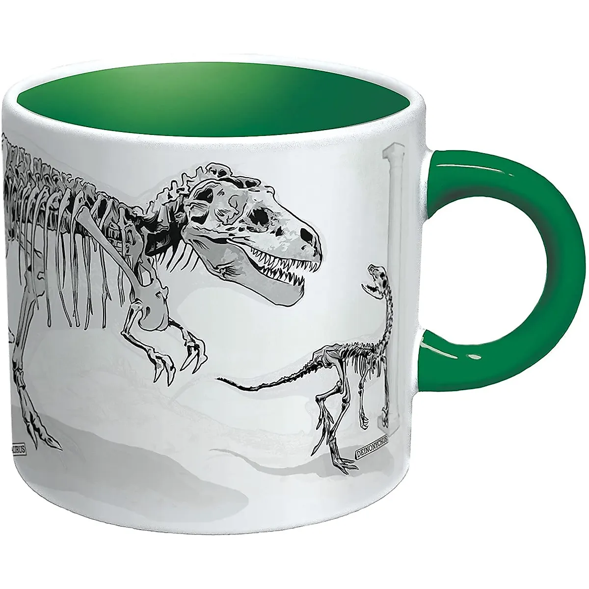 The Unemployed Philosophers Guild Disappearing Dino Mug - Heat Sensitive Color Changing Coffee Mug - Add Hot Liquid and Watch Dinosaurs Turn to Fossils