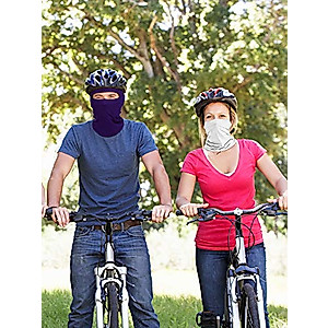 SATINIOR 9 Pcs Ski Mask for Men Full Face Cover UV Sun Protection Cooling Balaclava Neck Gaiter Clothing Scarf Bandana(Solid Colors)