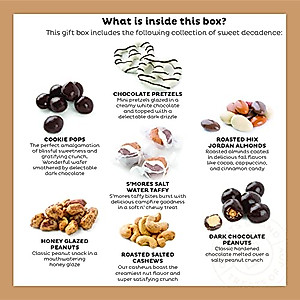 Chocolate Candy Gift Basket | Gourmet Holiday Snack Round Tin Box | Chocolates Covered Pretzels | Prime Delivery Gift for Men, Women, Birthday, Anniversary - Oh! Nuts