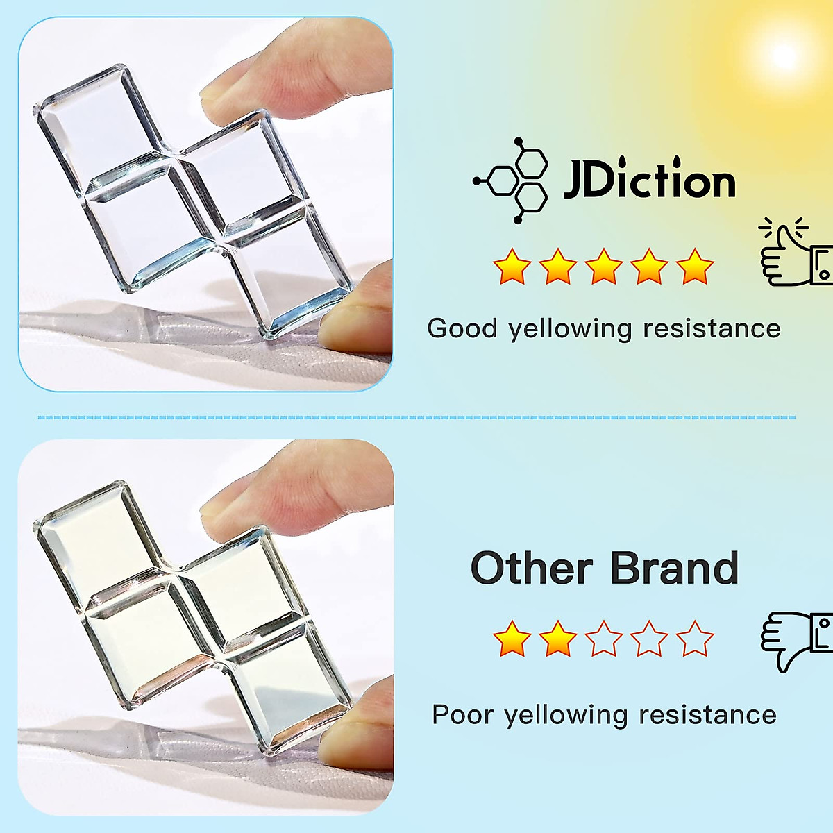 JDiction UV Resin, Upgrade 300g High Viscosity Hard UV Resin with Crystal Clear Resin Kit for Doming, Sealing, Coating, and Casting