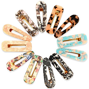 cridoz 12 Pcs Acrylic Resin Hair Barrettes Hair Clips for Women Hair Accessories