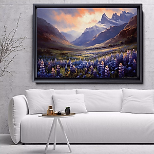 Enchanting Texas, Native Texas Hill Country Bluebonnet Landscape - Fine Art Print Mounted in a White Mat Board