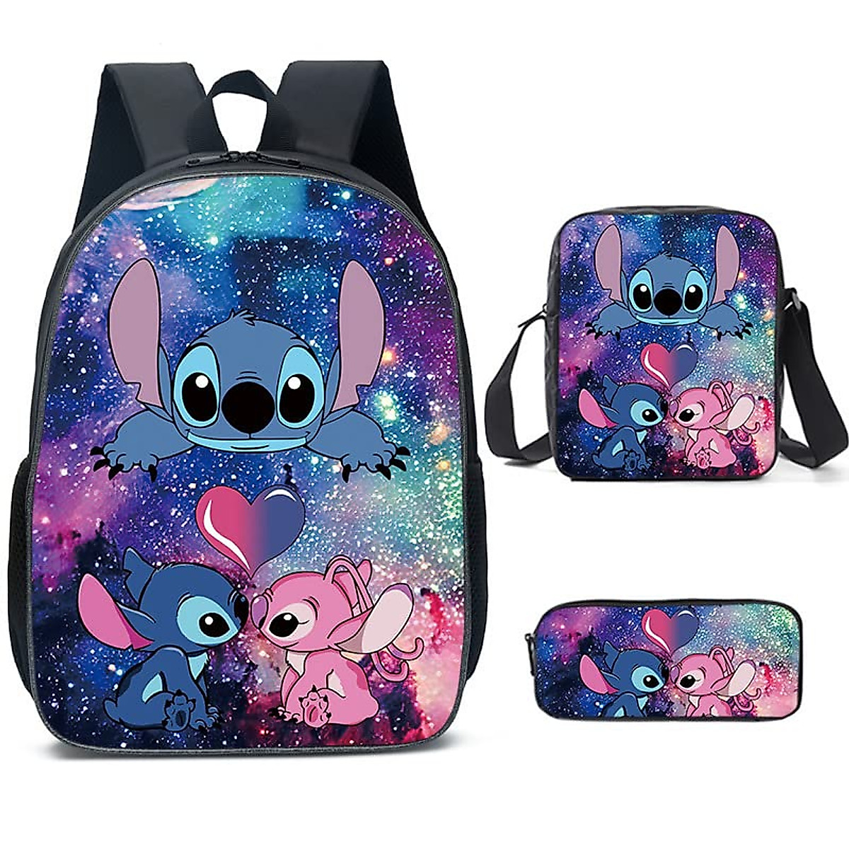 Homruis Stitch Backpack Cartoon Anime Pattern Design School Bag Backpack High Capacity Schoolbag Boy And Girl Schoolbag
