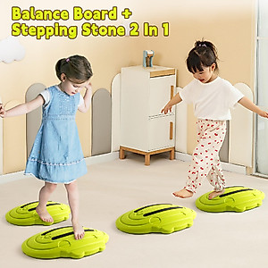 Wobble Balance Board for Kids Plastic Rocker Maze Board with Stepping Stones Load 220lb, Active Play and Exercise for Toddler 3+