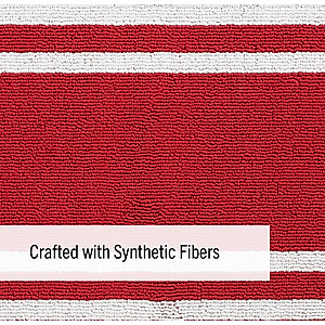 Nautica Runner Rug | Indoor Carpet for Entryway & Hallway Rug| Non-Slip and Non-Skid Entry and Kitchen Door Mat| Machine Washable Low Profile Floor Mat | 26" x 72"| Double Border Red and White