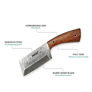 Damascus Steel Hunting Knife Damascus Chef Knife with Sheath