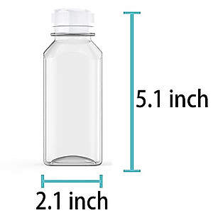 Axe Sickle 3 Pcs 8 Ounce Juice Bottles Plastic Milk Bottles Bulk Beverage Containers with Tamper Evident Caps Lids White for Milk, Juice, Drinks and Other Beverage Containers