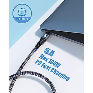 ANDNOVA USB C to USB C 3.1 Gen 2 Cable (100W 5A 20Gbps-3.3Ft) USB C Video Cable, Type C Fast Charging Compatible with iPhone 16 MacBook Air Pro M1 Pro Max, 4k 60Hz 2k 165/144/120Hz Display Monitor