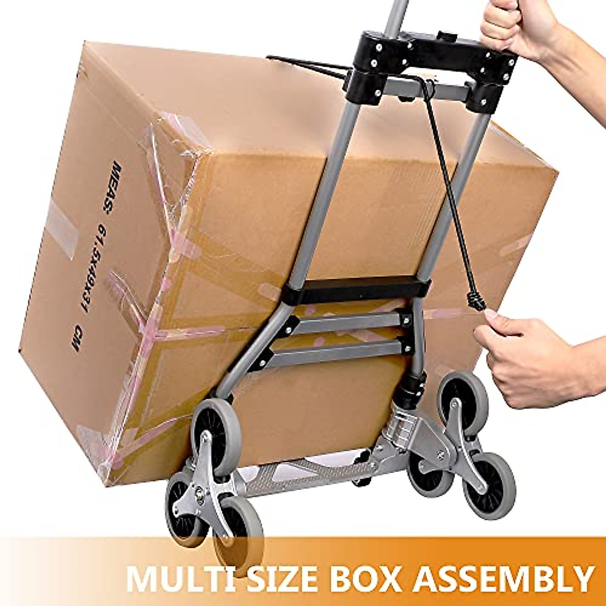TOLEAD Foldable Stair Climbing Cart 180lb Capacity Convertible Hand Trucks and Dolly,Adjustable Height 3 in 1 Heavy Duty Stair Climber Cart with 10 Wheels