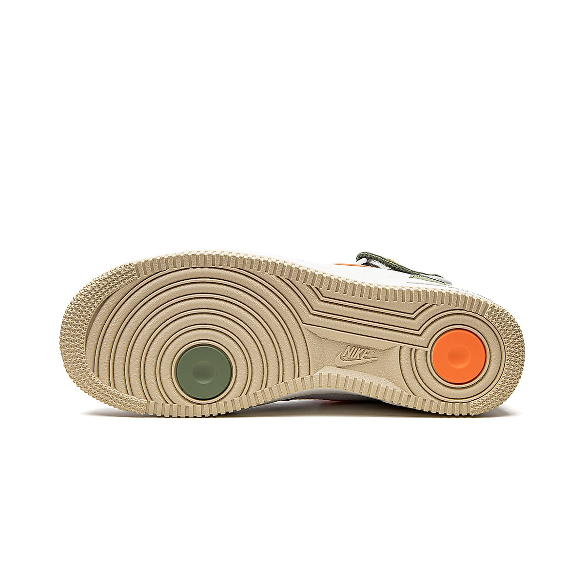 Nike mens Air Force 1 Mid Qs, White/Oil Green/Sail/Total Ora, 9