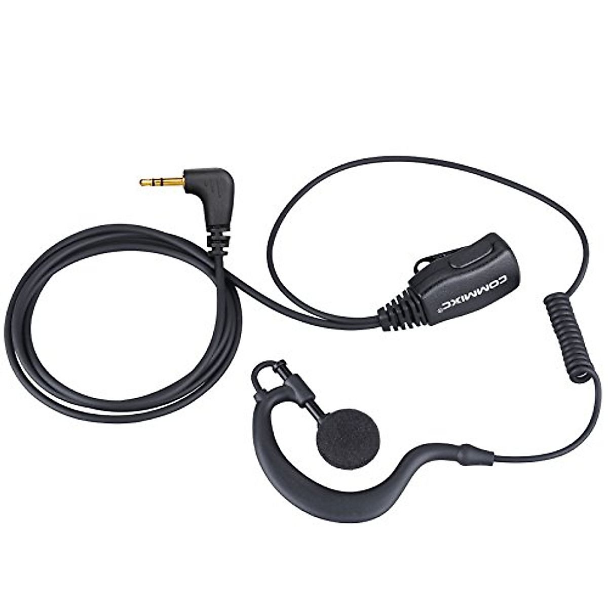 COMMIXC 2-Pack Walkie Talkie Earpiece with Mic, 2.5mm 1-Pin G-Shape Walkie Talkie Headset with PTT, ONLY Compatible with Motorola Talkabout Two-Way Radios