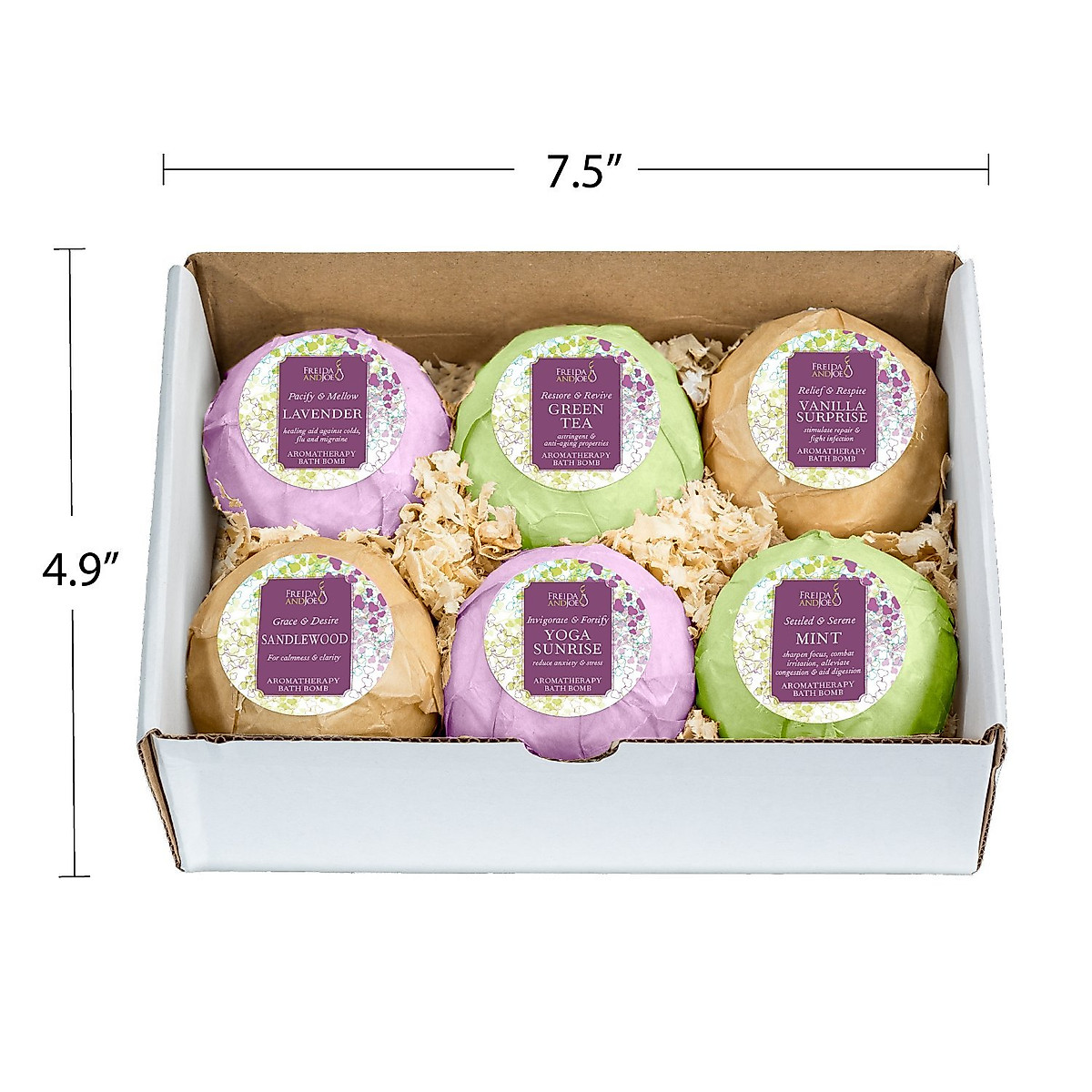 Luxury Aromatherapy Bath Bombs: Deep Body Relaxation Deluxe Gift Set with 6 x 100g Relaxing and Calming Scents