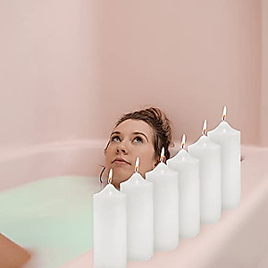 Super Z Outlet 3 x 9 Unscented Pillar Candles for Home Decoration, Weddings, Relaxation, Spa, Smokeless Cotton Wick. (12 Pack) (White)