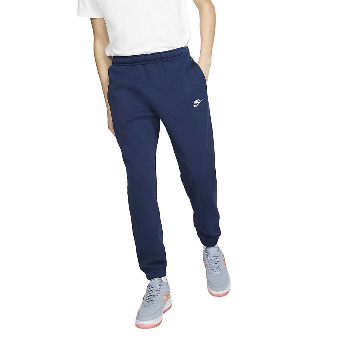 Nike Men's Club Open-Hemmed Pants | Navy | White LG