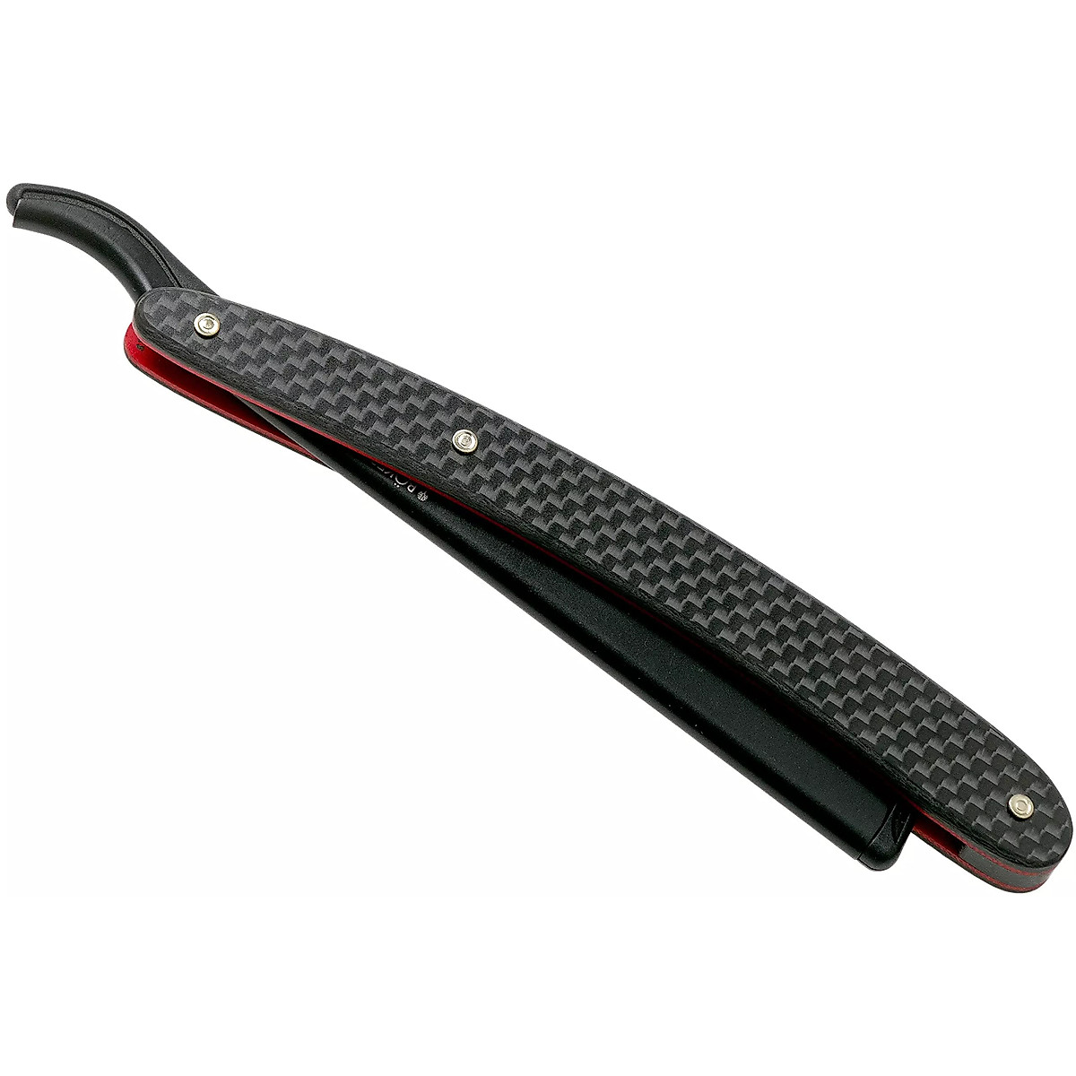 BÖKER Barbarette Carbon Fiber Straight Razor, Black and Red