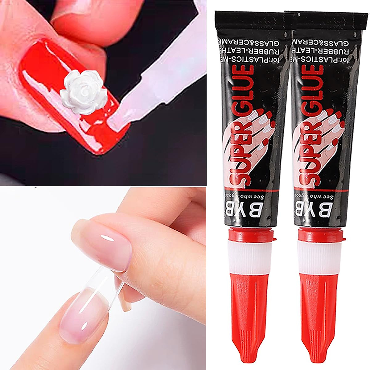 Nail Glue, Super Nail Glue for Acrylic Nails, Professional Nail Glue For Nail Tips for Press On Nails Long Lasting Acrylic Nail Glue For Nail Tips Pegamento Para Uñas Acrilicas Nails Glue 0.18OZ 2 Pcs