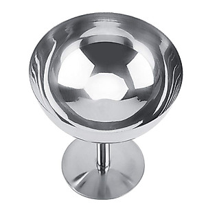 Haofy Ice Cream Cups, Fruit Bowl, Stainless Steel Ice Cream Bowls Resuable Dessert Mousse Cups Dessert Dish for Serving Ice Cream Salad Fruit Pudding(Tall feet)