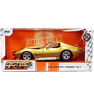Jada Toys Big Time Muscle 1:24 1969 Chevy Corvette Stingray ZL-1 Die-cast Car Gold, Toys for Kids and Adults