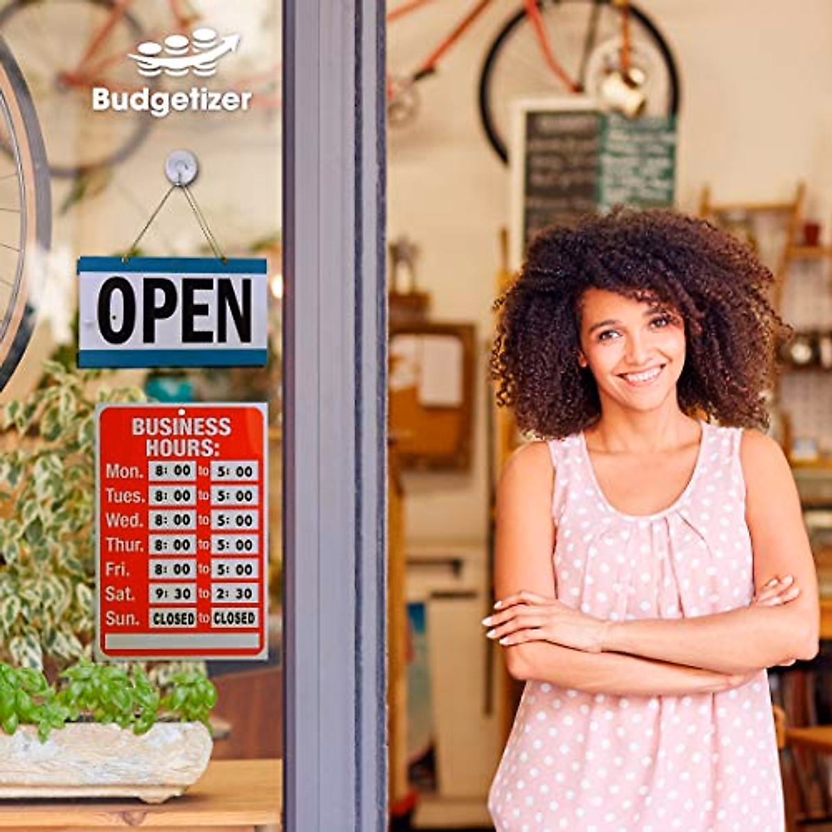 Open Signs for Business, Bundle of Office Hours Sign Will Return Clock with Suction Cups for Businesses Stores Restaurants Bars - Business Hour Closed Open Sign