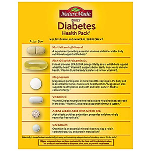 Nature Made Daily Diabetes Health Pack, Dietary Supplement for Nutritional Support, 30 Packets, 30 Day Supply