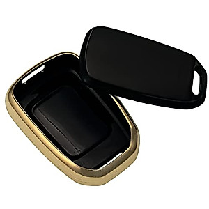 REPROTECTING TPU Key Fob Cover Compatible with 2013-2021 Honda Accord CR-V Civic Crosstour Fit HR-V（Only Fit Straight Key fob, Smart Key Fob Not Fit. (Black/White)