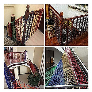 MAGFYLY Banister Guard net Children Staircase Railing Safety nets, Nylon Rope Braided Rope Color, Interior Wall Decoration net, Balcony Guard Rail net, net 2 4m cat (Size : 25M(716ft))