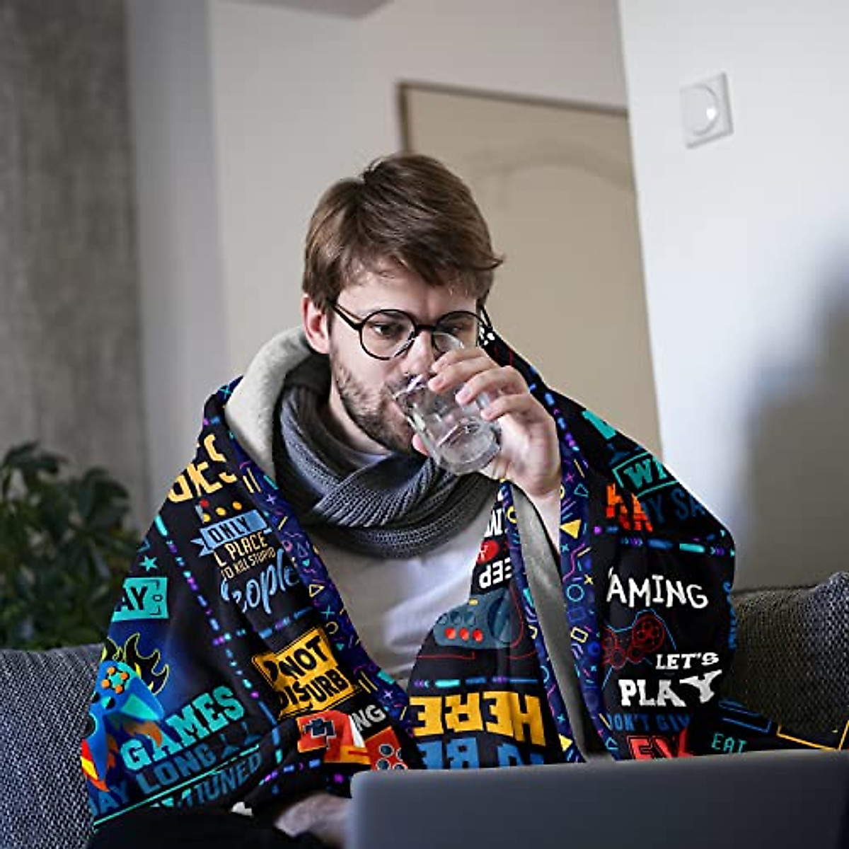 Gamer Gifts, Gifts for Gamers, Gaming Gifts Blanket, Cool Gamer Gifts for Men Teen Boys Boyfriend, Video Game Gifts, Best Gamer Gift Ideas, Gamer Room Decor Gift, Game Lovers Throw Blanket 60"X 50"