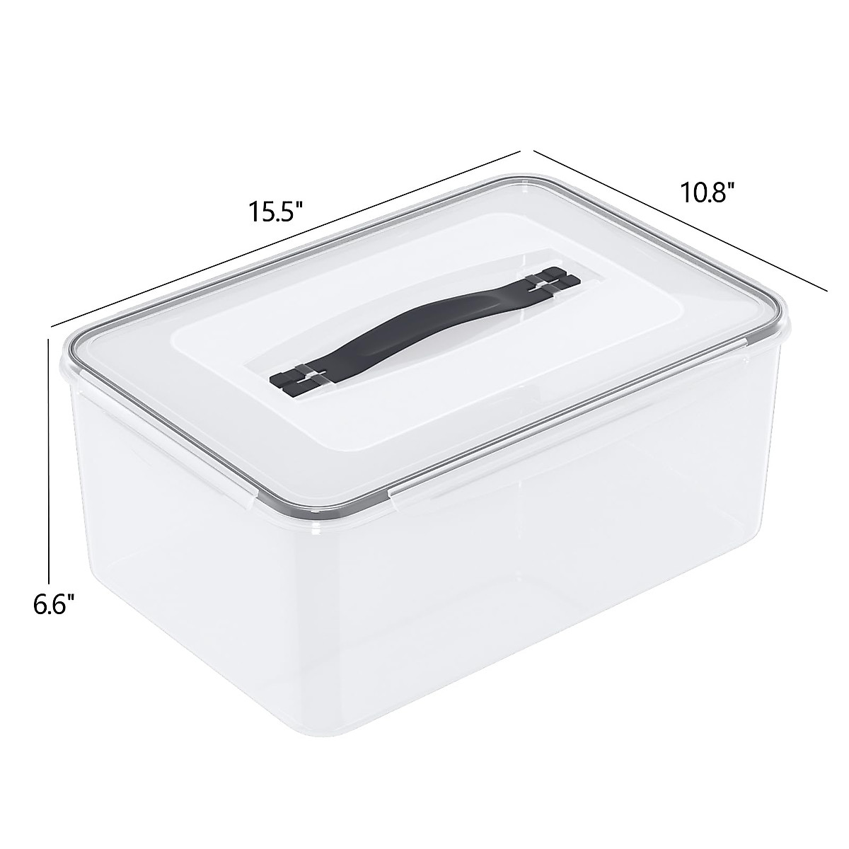 Joyeen 4 Pack 15 Liter Latching Containers with Sealed Circle/Lid, Clear Airtight Food Containers