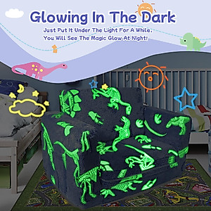 OSYKIU Kids Couch, 2-in-1 Toddler Sofa Fold Out, Comfy Toddler Sofa Chair, Convertible Kids Couch to Lounger, Dinosaur Baby Sofa Chair for Boys and Girls Gifts, Folding Kids Play Sofa Bed