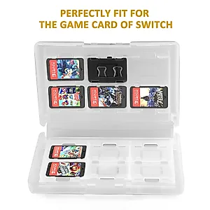 Xahpower Game Card Case Holder for Nintendo Switch, 24-in-1 Game Storage Case Compatible with Nintendo Switch/ Switch Lite/ Switch Oled Catridge Storage Box Black