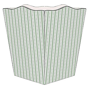 Marye-Kelley WB1123 - Sage Stripe Wastepaper Basket