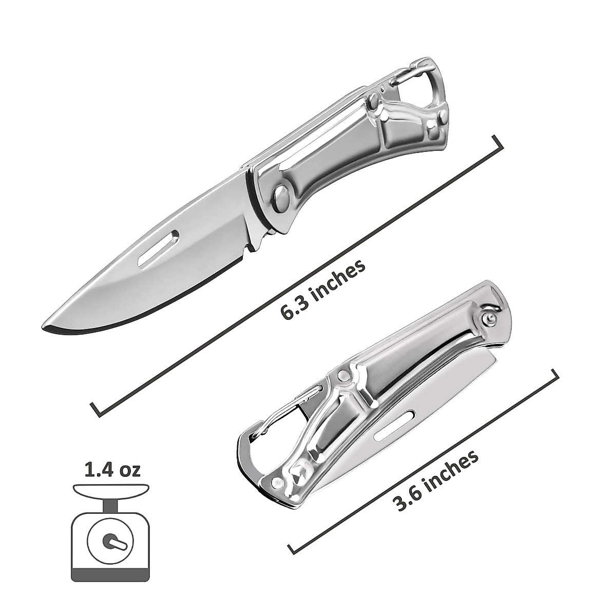 Link Knife Stainless Steel Folding Men's Pocket 2.44in Sharp Blade with Belt Clip Portable EDC Suitable for Hiking, Camping, and Holiday Gifts