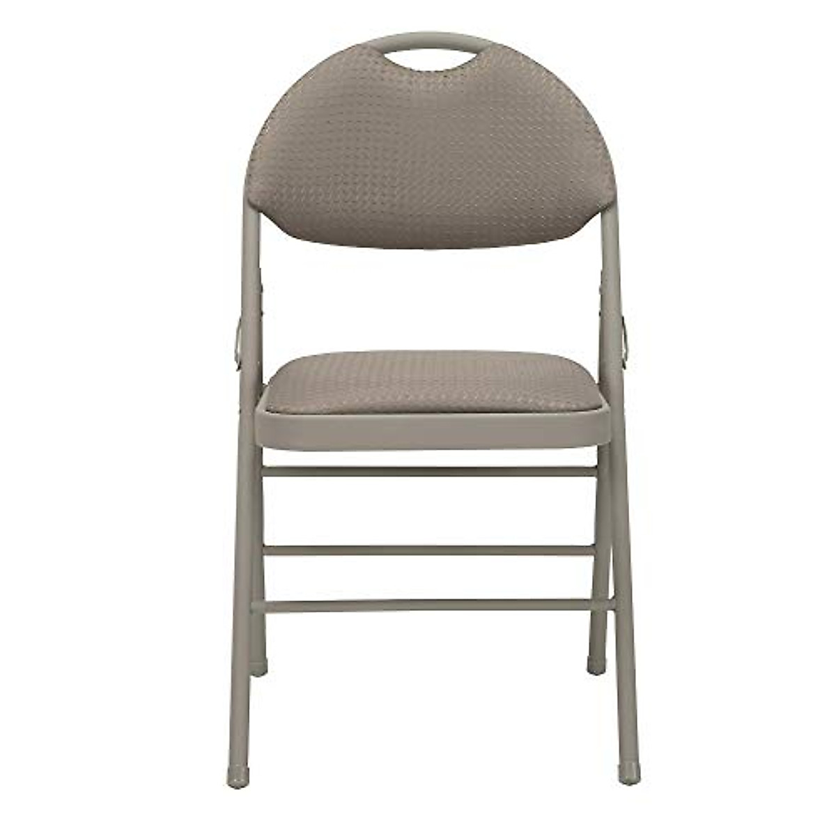 COSCO Commercial Comfort Back Fabric Folding Chair with Handle Hole, 4 pack