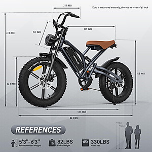 EOSBIKE JANSNO X50 Upgraded Adult Electric Bicycle 20" x 4.0 Fat Tire Electric Bicycle with 750W Motor, Default Speed 25Km/h,48V/14Ah Upgraded Version Removable Battery, 30 Miles Long Cruising Range