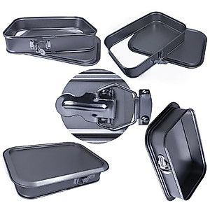 Old Tjikko Rectangular Springform Cake Pan, 14 x 9-Inch Rectangle Cheesecake Pan, Tiramisu Bakeware with Accessory,Removable Bottom,Non-Stick Baking Pan Mold,Leak Proof,Black