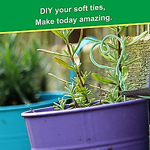 nonoWin Garden Twist Ties Soft Rubber Reusable Wire Plant Support Heavy Duty for Gardening Trees Tomatoes Vines Climbing Plants(2PCS X 32.8feet Total 65.6feet, Green)