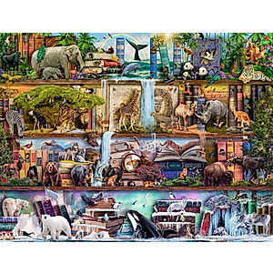 Ravensburger Aimee Stewart: Wild Kingdom Shelves - 2000 Piece Jigsaw Puzzle | Engaging Brain Game | Unique Puzzle Pieces | FSC-Certified Materials
