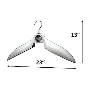 Coat and Wardrobe Hanger 'Shoulder Saver' by BAKER HANGER - USA Made - 4 Inch Hook (White)