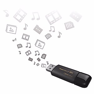 TEAMGROUP C175 128GB 2 Pack USB 3.2 Gen 1 (USB 3.1/3.0) Read 100MB/s Flash Thumb Drive, External Data Storage Memory Stick Compatible with Computer/Laptop Matte Black TC1753128GB22