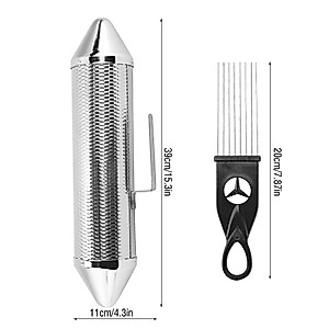 Fafeims Guiro Guiro Instrument Guiro Holder Percussion Instruments Guiro Durable Stainless Steel Metal Guiro Musical Percussion Instrument with Scraper