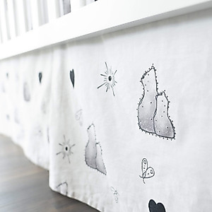 JumpOff Jo - 3 Piece Crib Bedding Set for Boys and Girls, Fitted Crib Sheet, Crib Skirt, & Hypoallergenic Quilt - Microfiber Baby Nursery Bedding - Mama Bear Blue