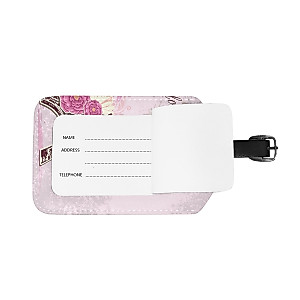 Cooper girl Love Paris Luggage Tag Travel ID Label Leather for Baggage Suitcase 1 Piece
