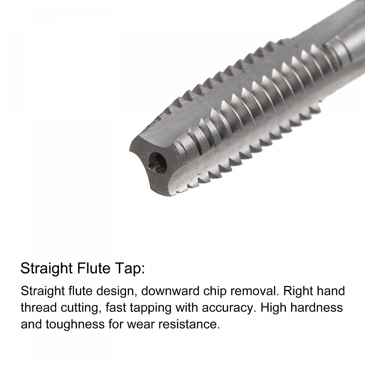 uxcell M8 x 1.5 Straight Flute Thread Tap and 6.5mm Twist Drill Bit Set, Metric Titanium Plated 6542 High Speed Steel Machine Screw Thread Tap Threading Drilling Tool