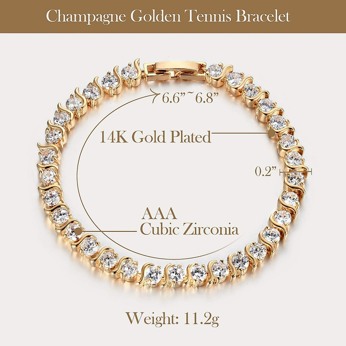 KZZENKI Mothers Day Gifts Gold Tennis Bracelets for Women Gold Bracelet 14K Plated Cubic Zirconia Bracelets for Women, Wedding Bracelets for Brides