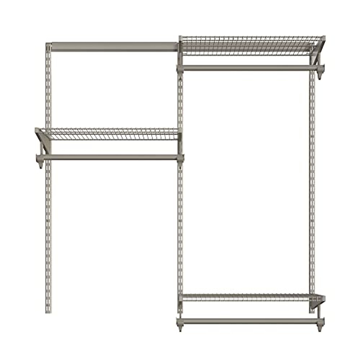 Knape & Vogt Culture 4 Ft. Steel Closet Organization System with, 3 Champagne Nickel Wire Shelves