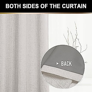 100% Blackout Shield Linen Blackout Curtains 84 Inches Long 2 Panels Set, Blackout Curtains for Bedroom/Living Room, Thermal Insulated Rod Pocket Window Curtains & Drapes, 50W X 84L, Beige