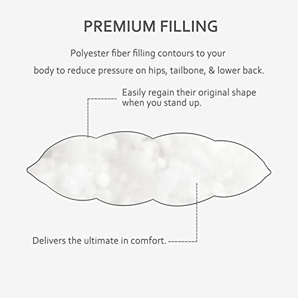 ELFJOY Set of 4 Square Chair Pads Indoor Seat Cushions Pillows with Ties Thick Soft Seat Cushion for Kitchen Dining Office Chair (18.8", Navy)