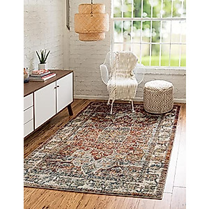 Unique Loom Isabella Collection Area Rug - Adjani (5' 1" x 8' Rectangle, Multi/ Beige)
