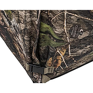 Browning Eclipse Tent Hunting Blind Featuring 360 Degree Windows with Silent Open, Durable Fiberglass Poles, Gear Pockets, and Brush Loops for Extra Concealment, Mossy Oak Country DNA